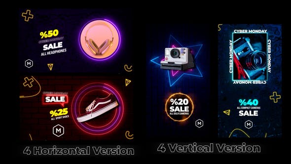 Neon Big Sale Scenes Free After Effect Template - Pik Templates