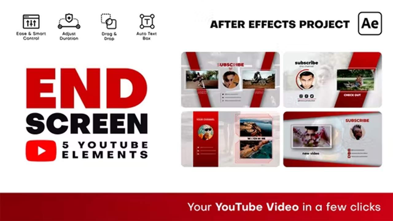 Youtube End Screens Free After Effect Template - Pik Templates